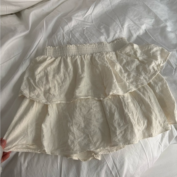 Princess Polly | Skirts | Princess Polly Linen And Cotton Cream Ruffled ...